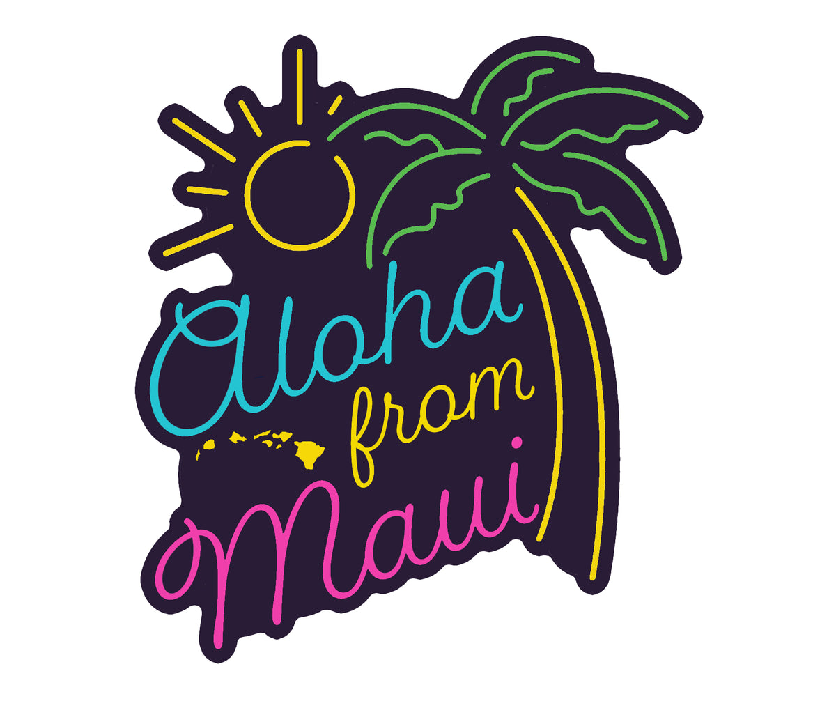 ALOHA FROM MAUI STICKER – Good Living Hawaii Co