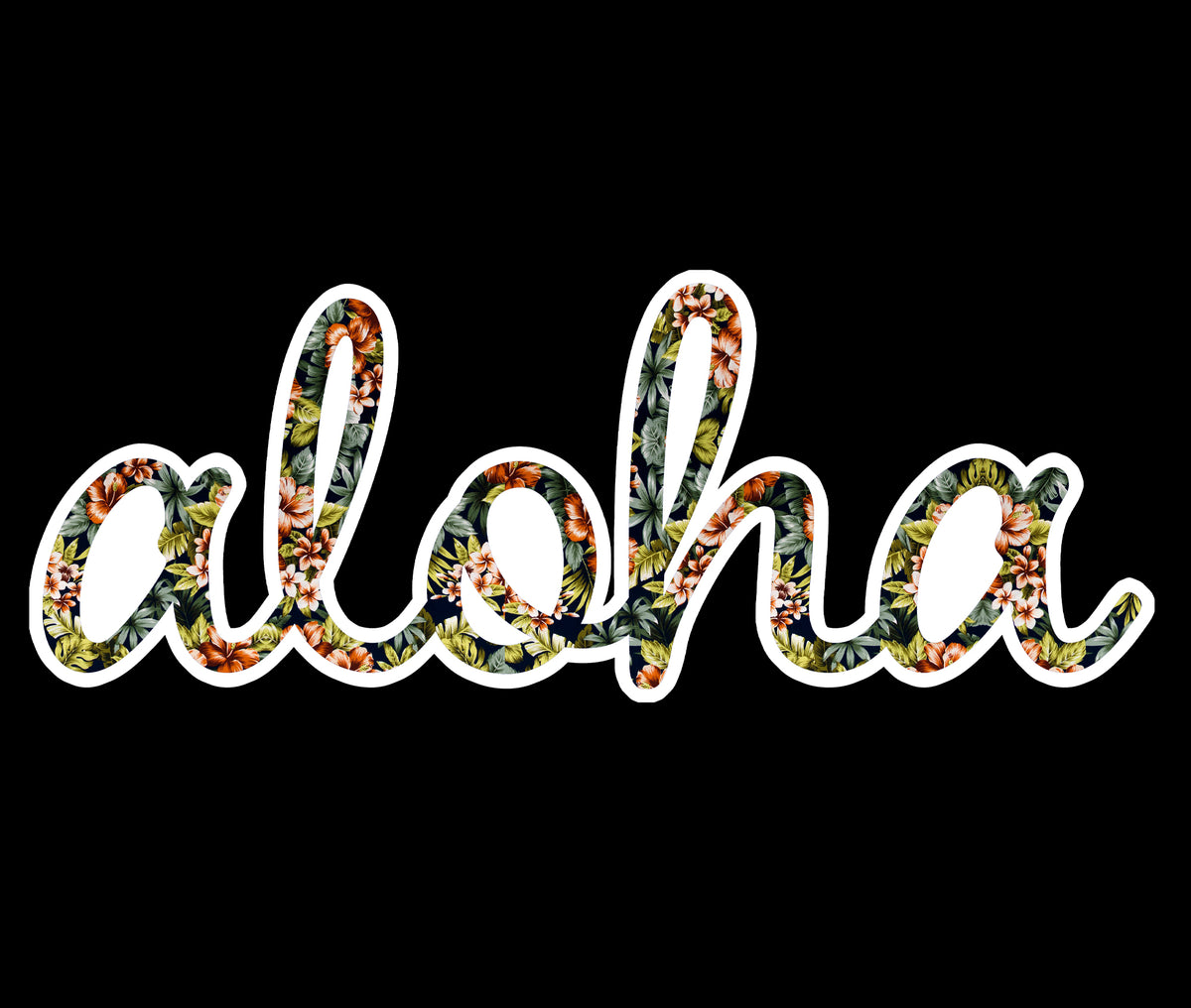 ALOHA CURSIVE STICKER – Good Living Hawaii Co